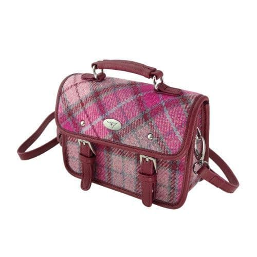 Harris Tweed Pink Buchanan Tartan Satchel Bag