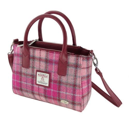 Harris Tweed Pink Buchanan Tartan Tote Handbag