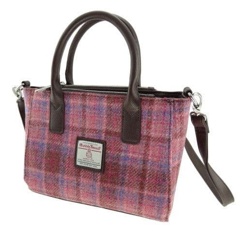 Harris Tweed Pink Check Tote Handbag