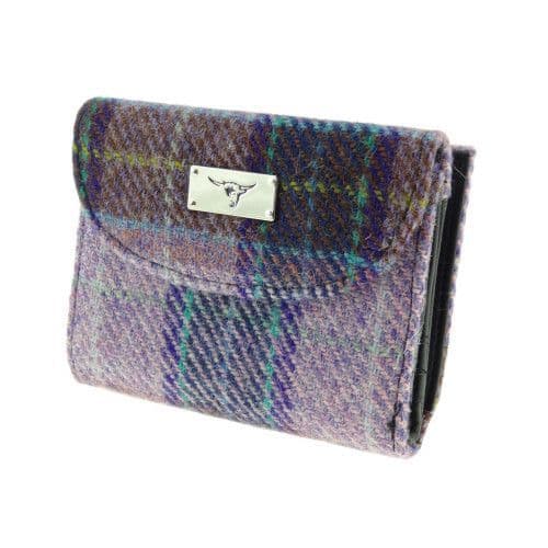 Harris Tweed Pink-Lilac Check Wallet