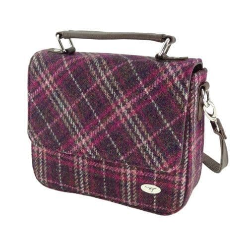 Harris Tweed Purple Check Shoulder Bag