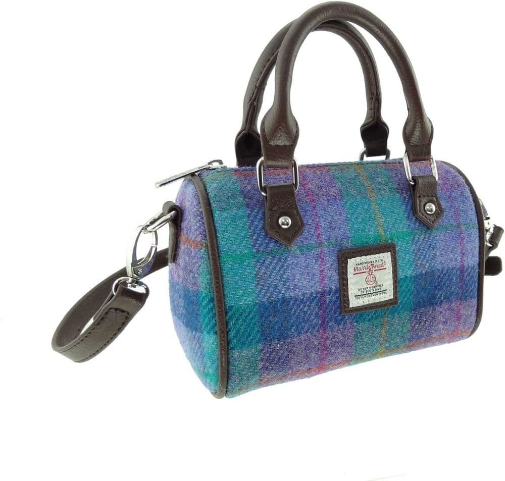 Harris Tweed Purple/Green Tartan Mini Bag