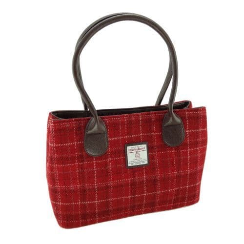 Harris Tweed Red Check Classic Handbag
