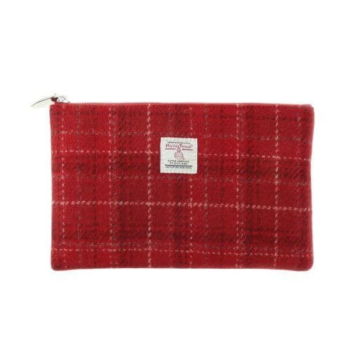 Harris Tweed Red Check Pouch