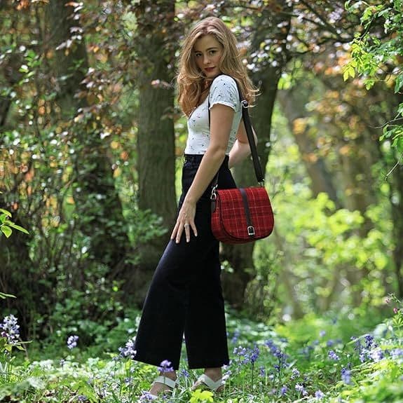 Harris Tweed Red Check Shoulder Bag