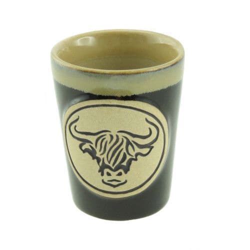 Highland Cow Shot Glass Black Stoneware Glass Dishwasher Safe Vodka ...