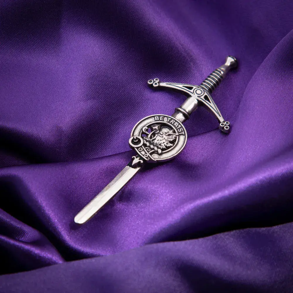 Innes Clan Kilt Pin - Traditional Scottish Surname Sword Brooch - Made ...