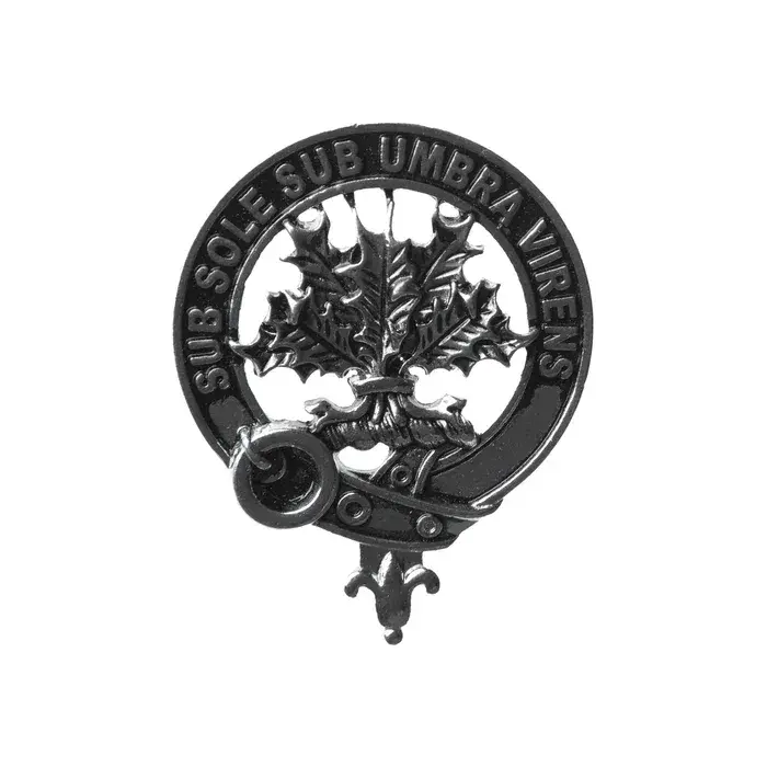Irvine Clan Crested Scottish Polished Pewter Brooch Badge
