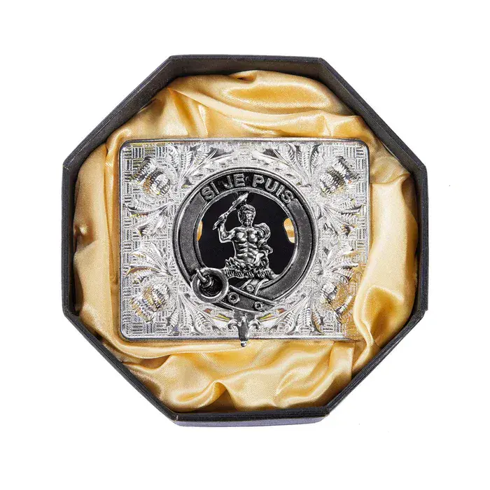 Livingstone Clan Crested Traditional Polished Pewter Scottish Belt ...
