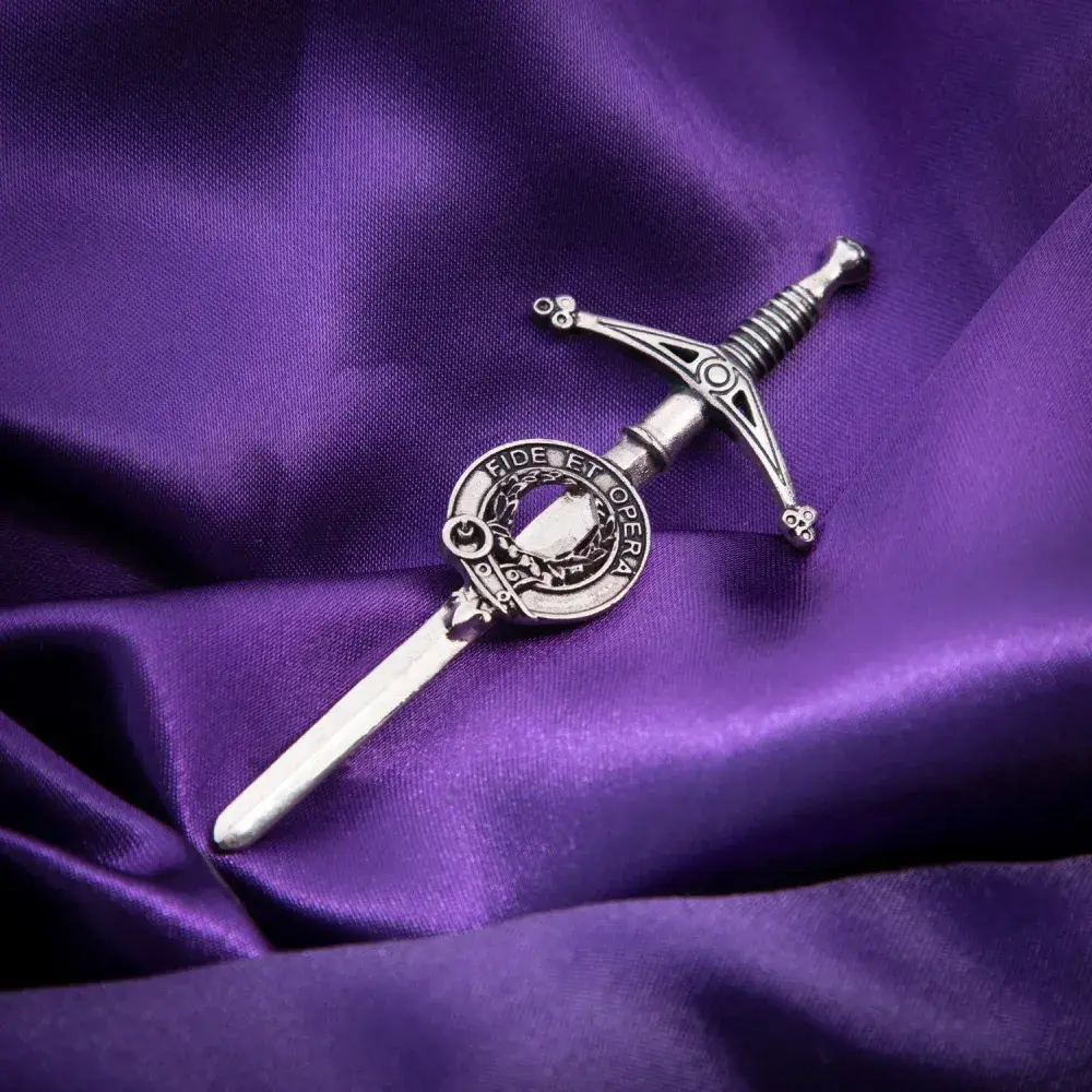 MacArthur Clan Kilt Pin - Traditional Scottish Surname Crest Sword Brooch