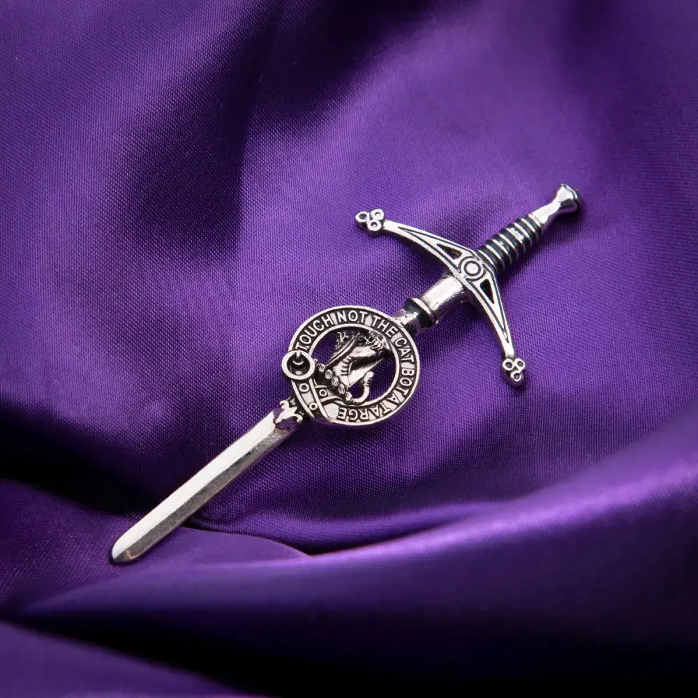 MacBean Clan Kilt Pin - Traditional Scottish Surname Crest Sword Brooch