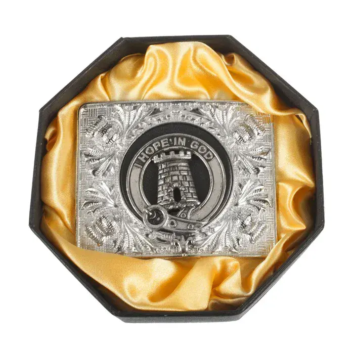 Macnaughton Clan Crested Traditional Polished Pewter Scottish Belt ...
