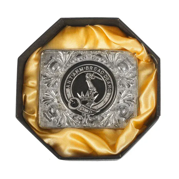 Macquarrie Clan Crested Traditional Polished Pewter Scottish Belt ...