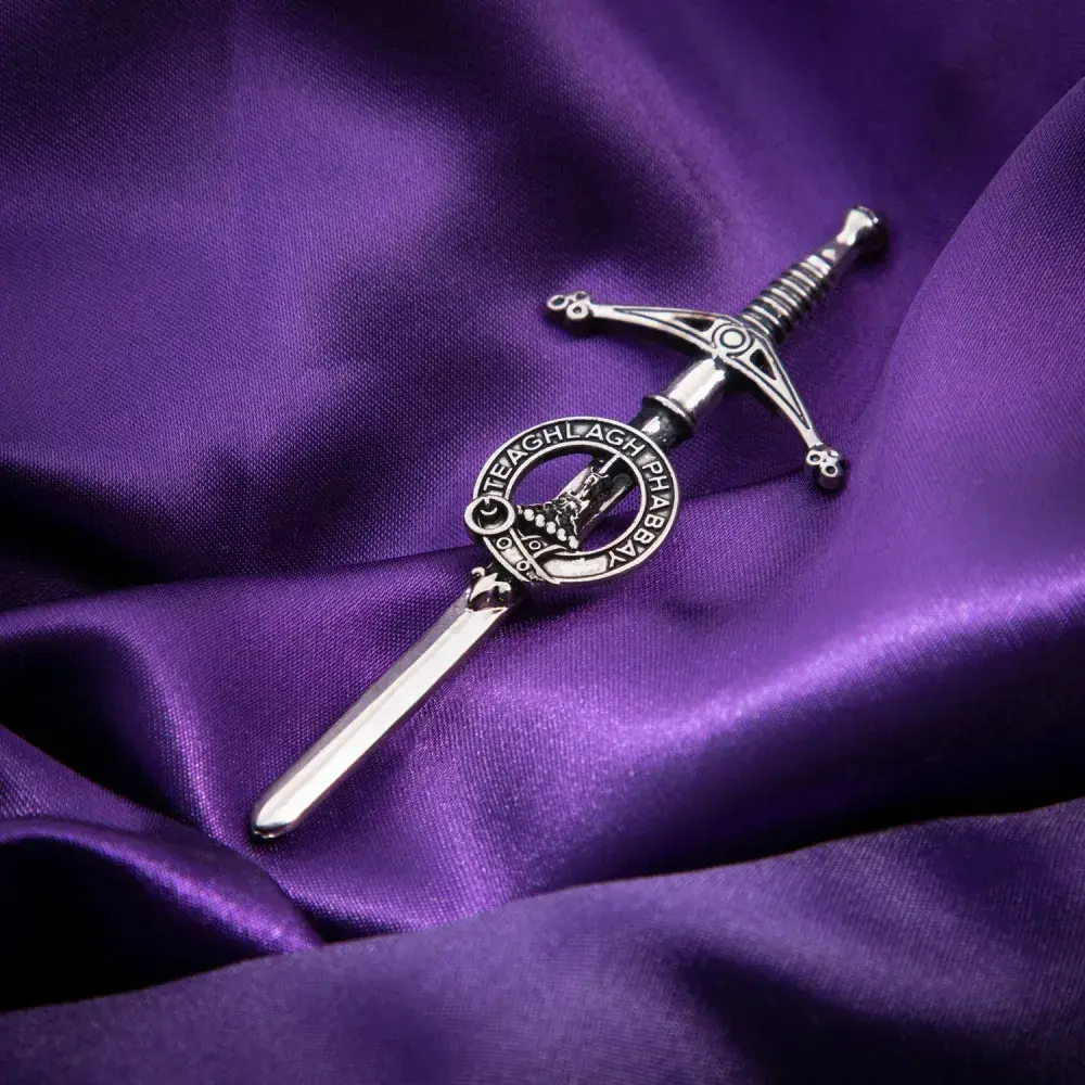 Morrison Clan Kilt Pin - Traditional Scottish Surname Crest Sword Brooch