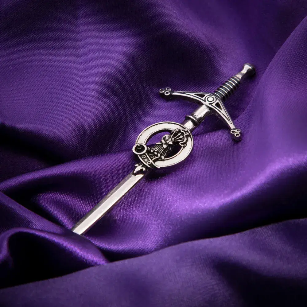 Piper Kilt Pin - Traditional Scottish Sword Brooch - Made in Scotland