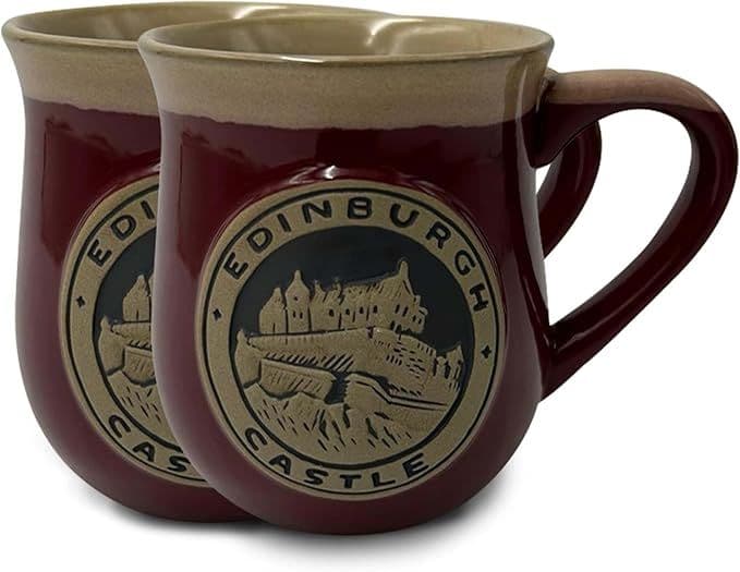 Red Coffee Mug Pair of 2 Premium Ceramic Edinburgh Mug Pair Durable ...