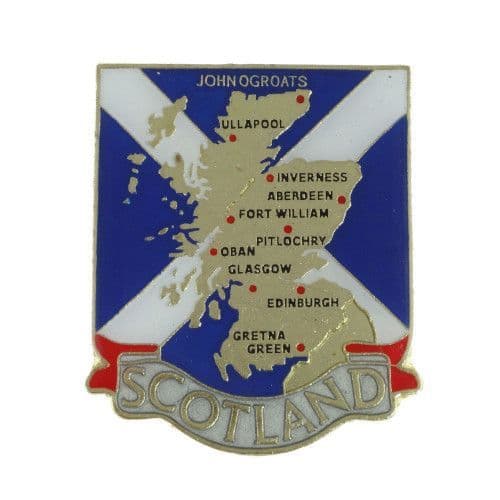 Scotland Map Metal Enamel Magnet