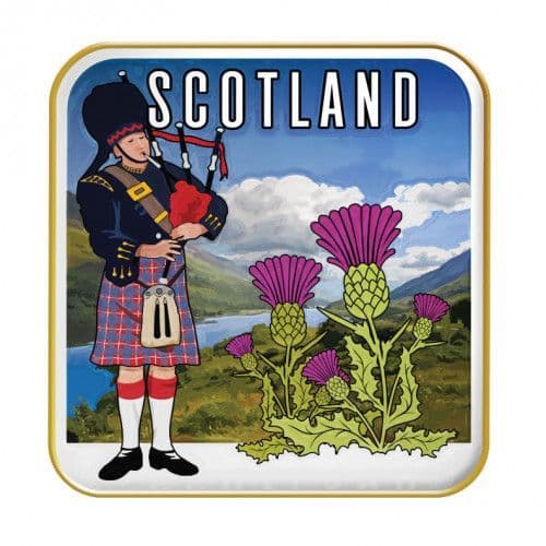 Scotland/Piper Scottish Metal Enamel Hand Painted Fridge Magnet