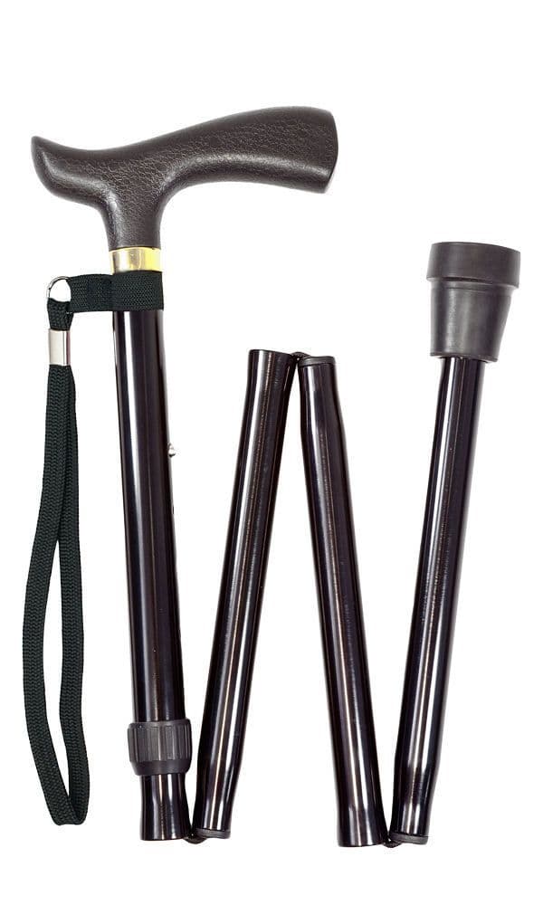 Scottish Black Adjustable Folding Walking Stick