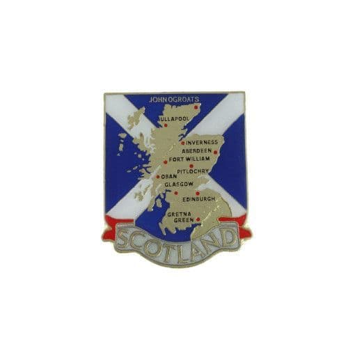 Scottish Scotland Map Metal Pin Badge