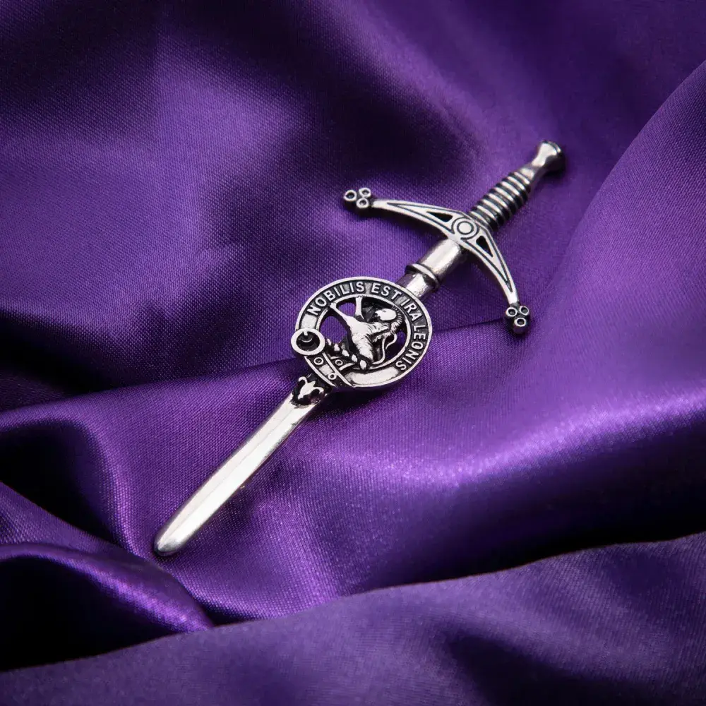 Stuart of Bute Clan Kilt Pin - Traditional Scottish Surname Crest Sword ...
