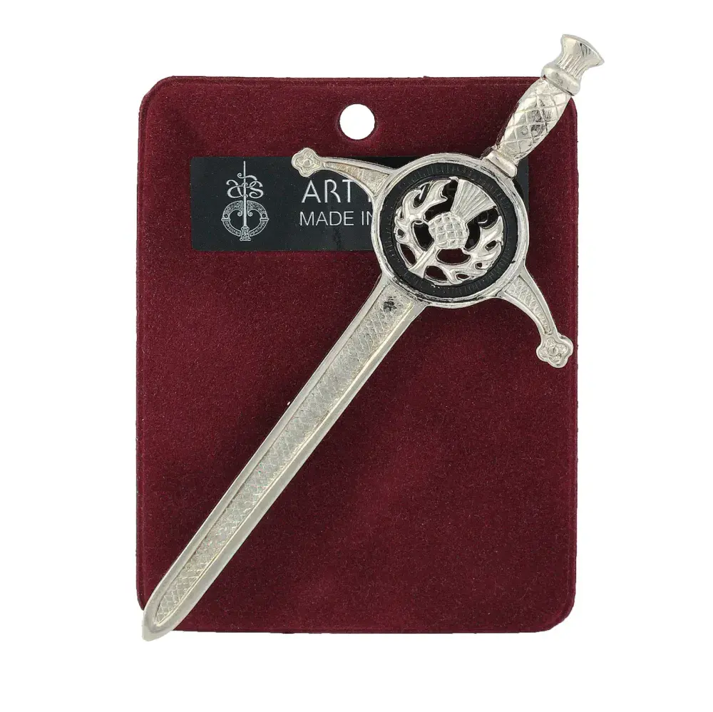 Thistle Kilt Pin - Scottish Traditional Sword Brooch - Made in Scotland