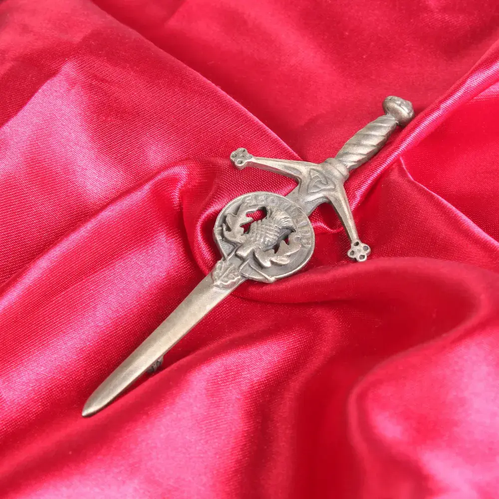 Traditional Scottish Art Pewter Antique Kilt Pin Scots Thistle Made in ...