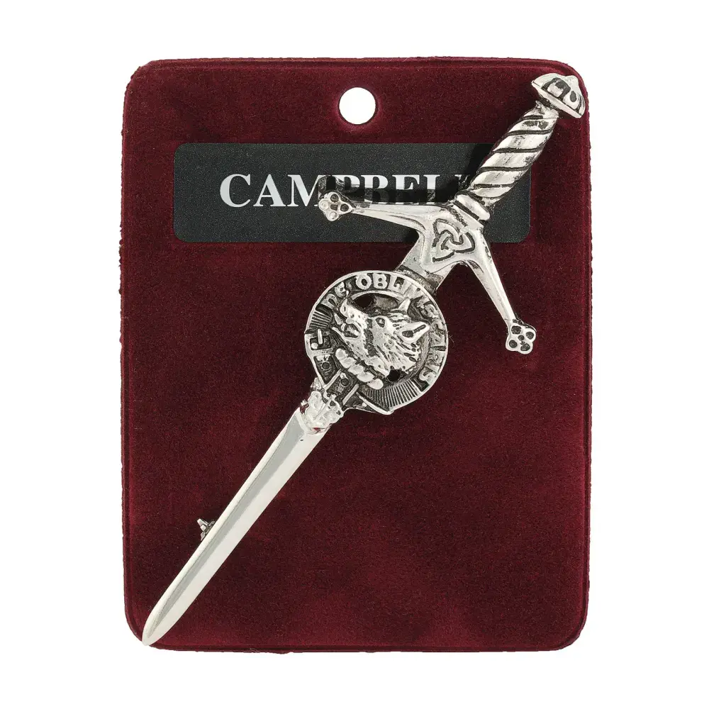 Traditional Scottish Art Pewter Kilt Pin Campbell Made in Scotland
