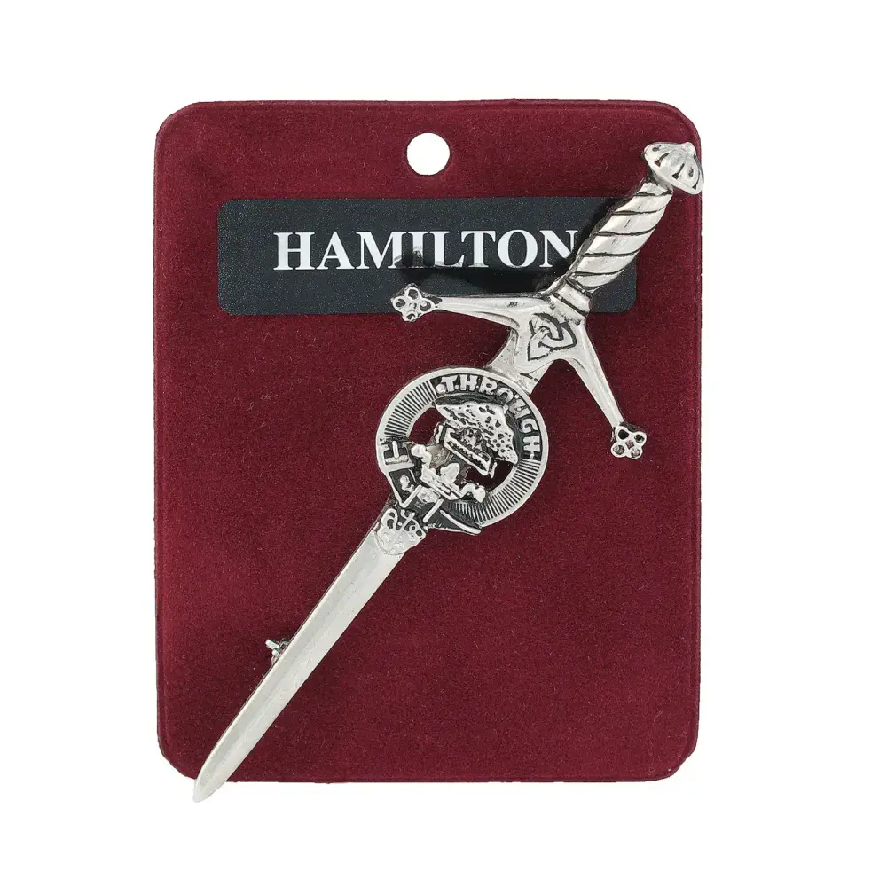 Traditional Scottish Art Pewter Kilt Pin Hamilton Made in Scotland