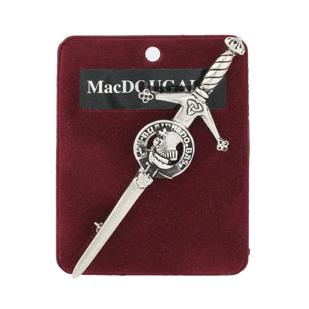 Traditional Scottish Art Pewter Kilt Pin Macdougall Made in Scotland