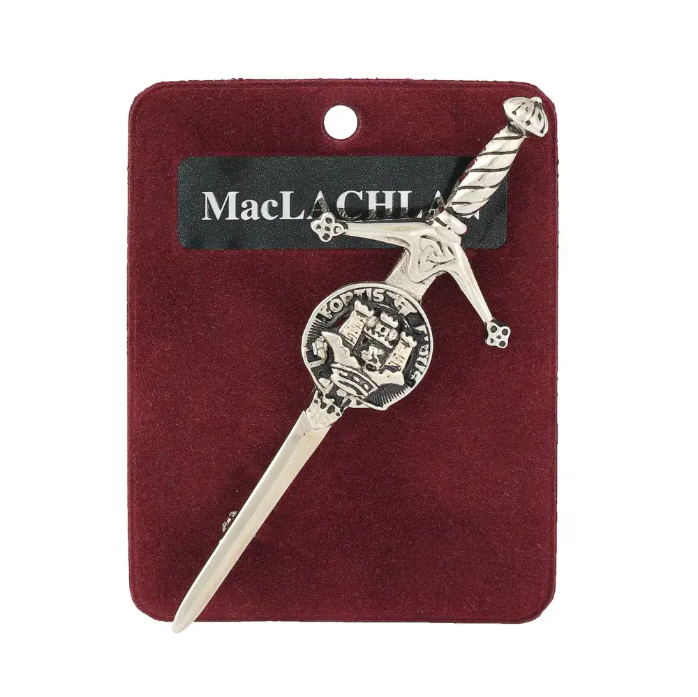 Traditional Scottish Art Pewter Kilt Pin Maclachlan Made in Scotland
