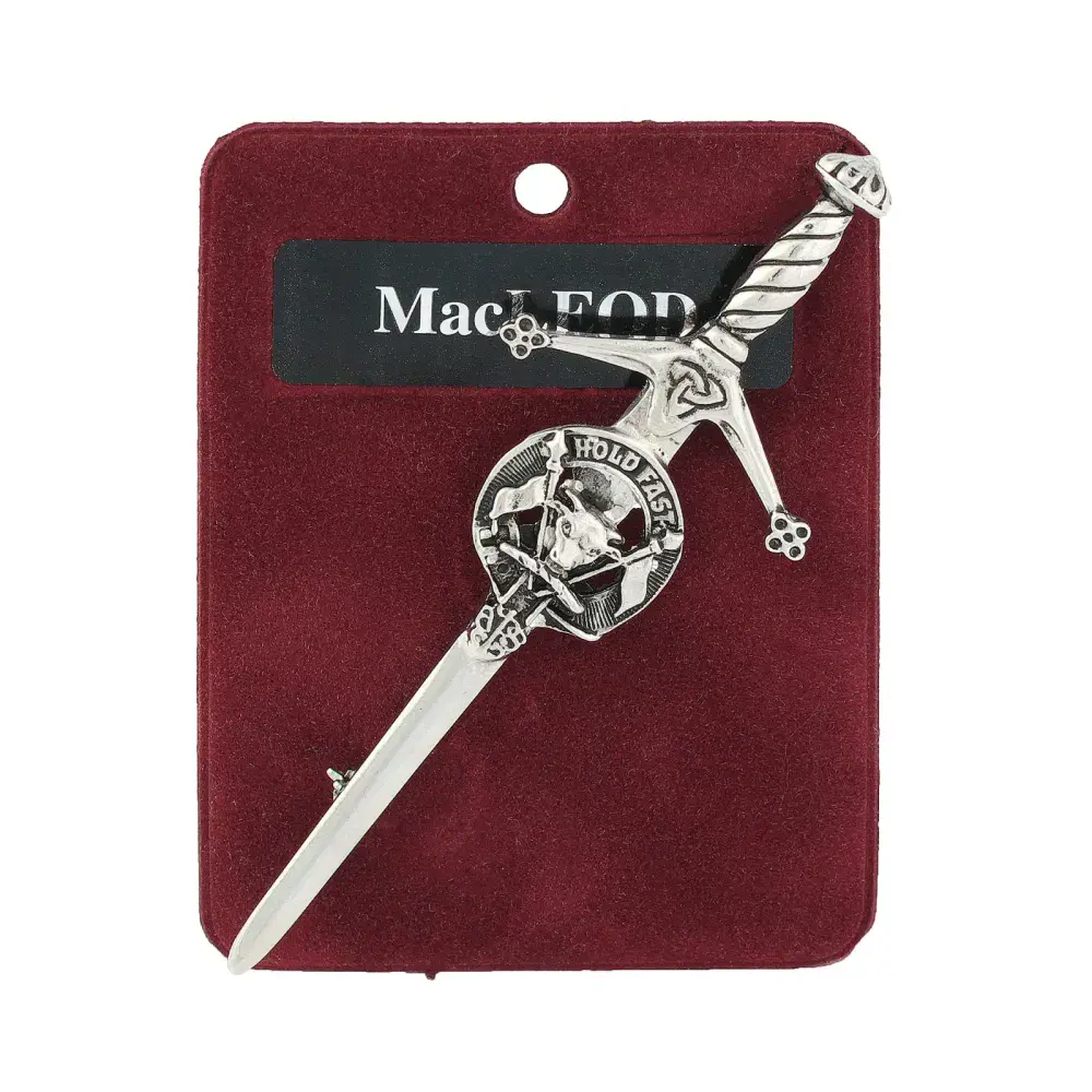 Traditional Scottish Art Pewter Kilt Pin Macleod Made in Scotland