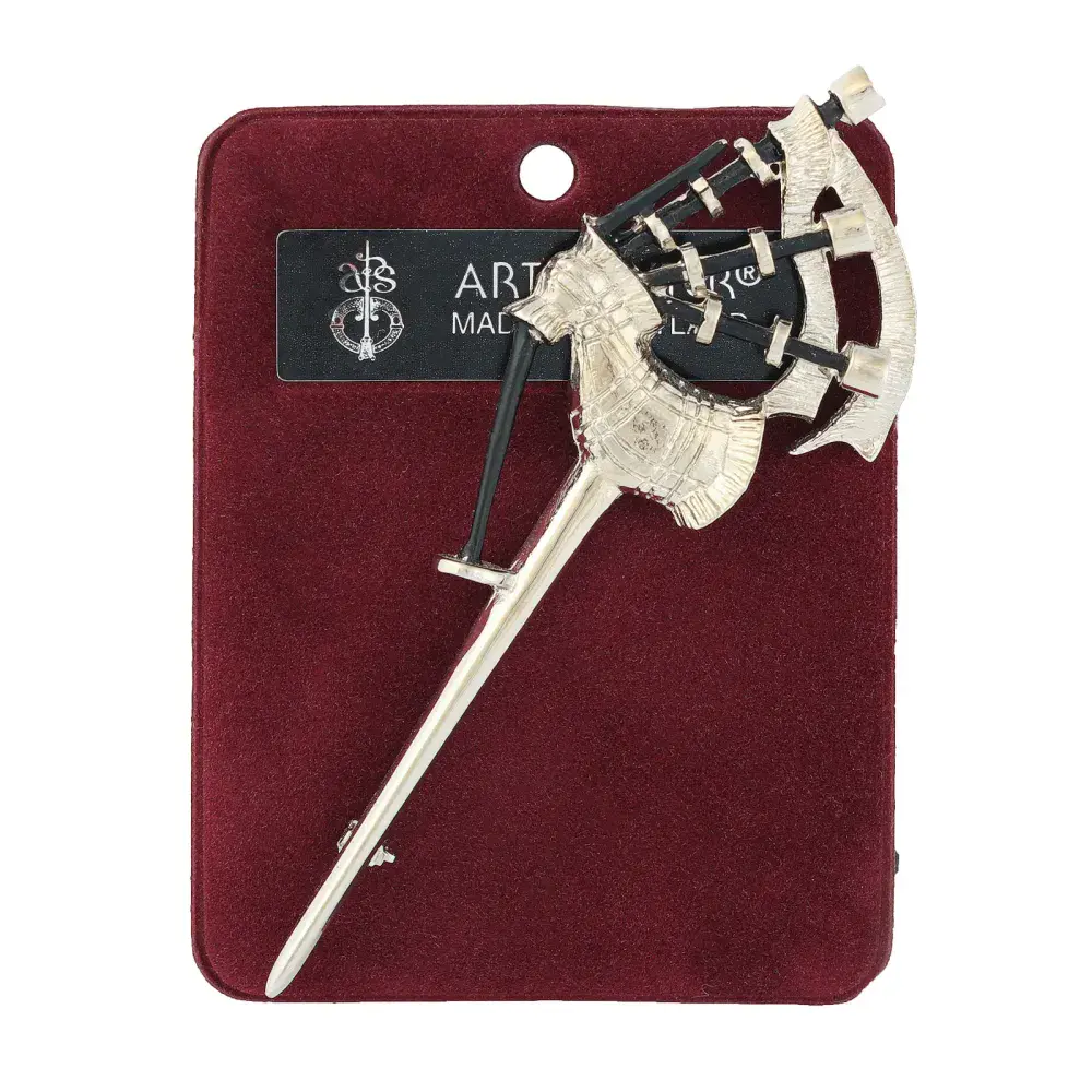 Traditional Scottish Bagpipe Kilt Pin Made in Scotland