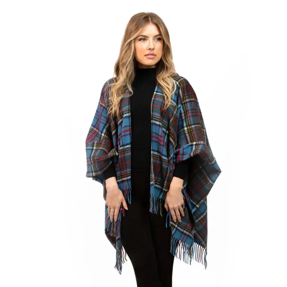Women s Luxury Mini Lambswool Cape - Stylish - Anderson Modern Tartan