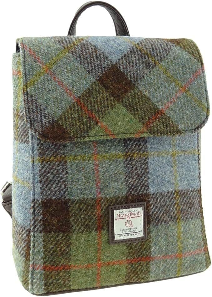 Women s Mini Backpack Harris Tweed Wool MacLeod Tartan Unique Design