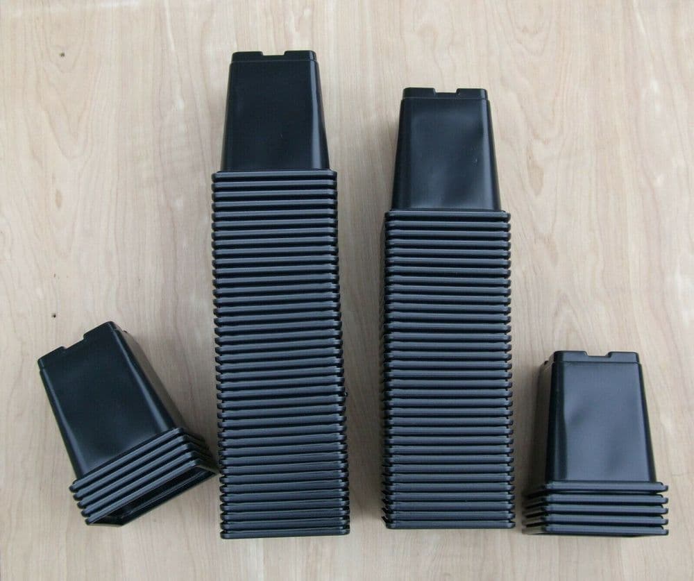 30 - 9cm Square Black Plant pots