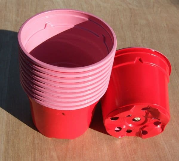 30 Small 9cm Round Coloured Plastic Plant Pots Choose Your Colour
