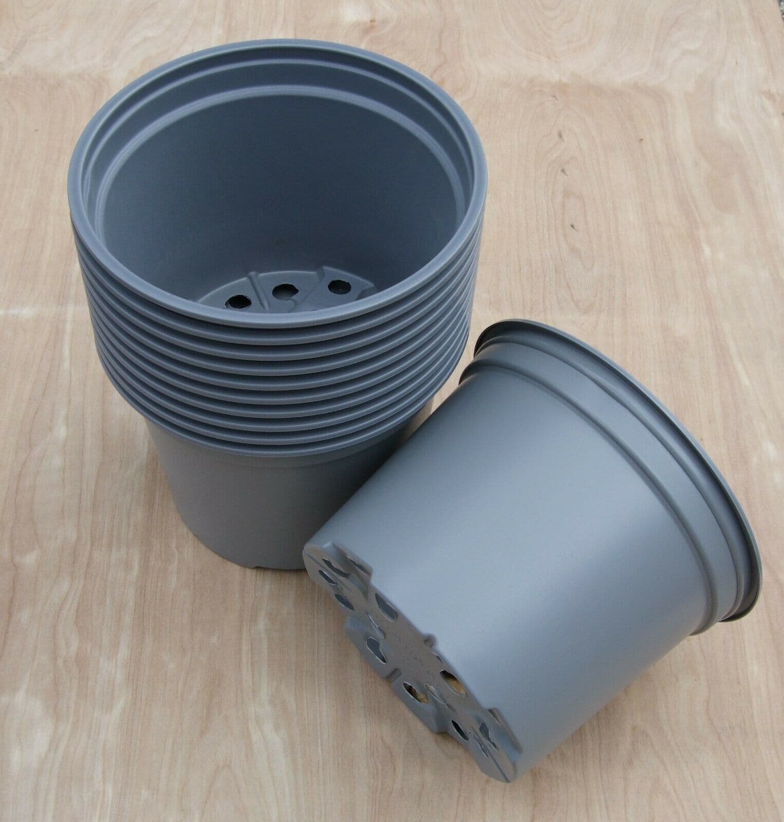 Choose Your Quantity 2 Litre Grey Plant Pots