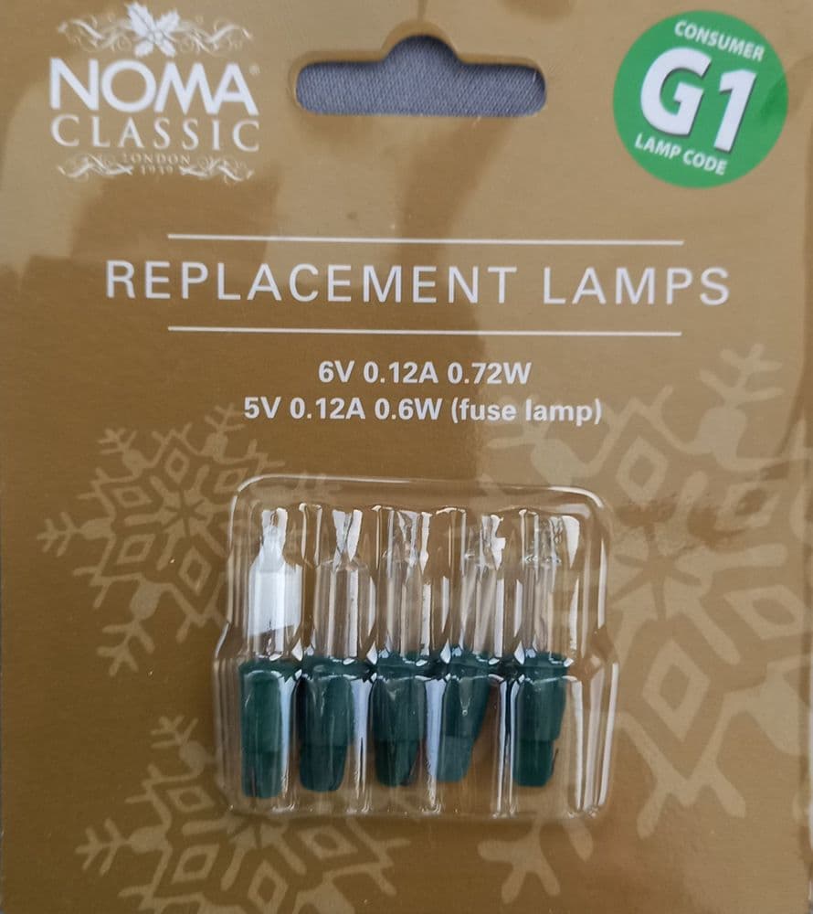 Spare Clear Bulbs and Fuse for Christmas Fairy Lights G1 by Noma