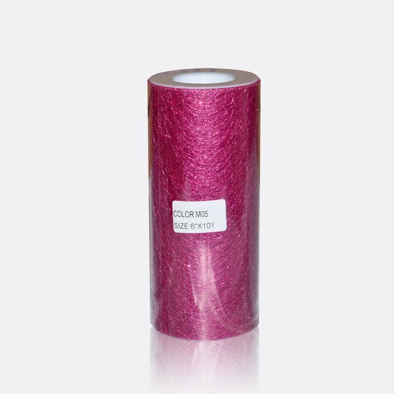 Glitter Spider Netting Tulle Roll 6 inch x 10 Y Fuchsia
