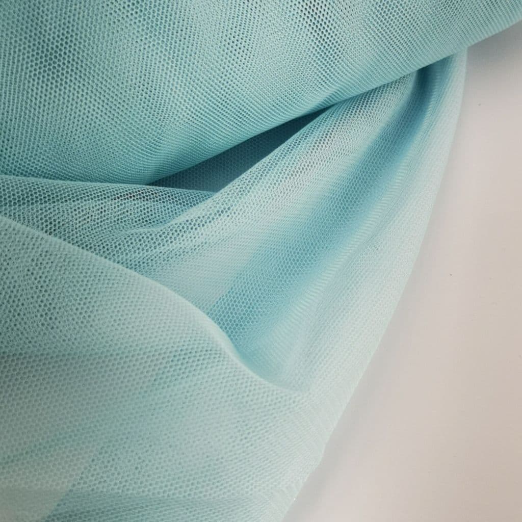 Light Blue 150 cm Poly Tulle Blush UK