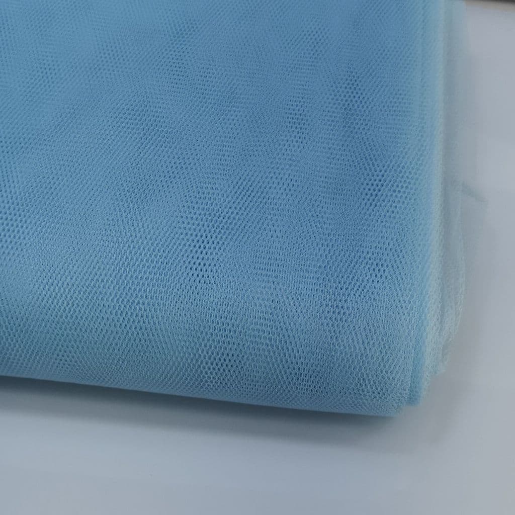 Light Blue Stiff Tulle Fabric. UK