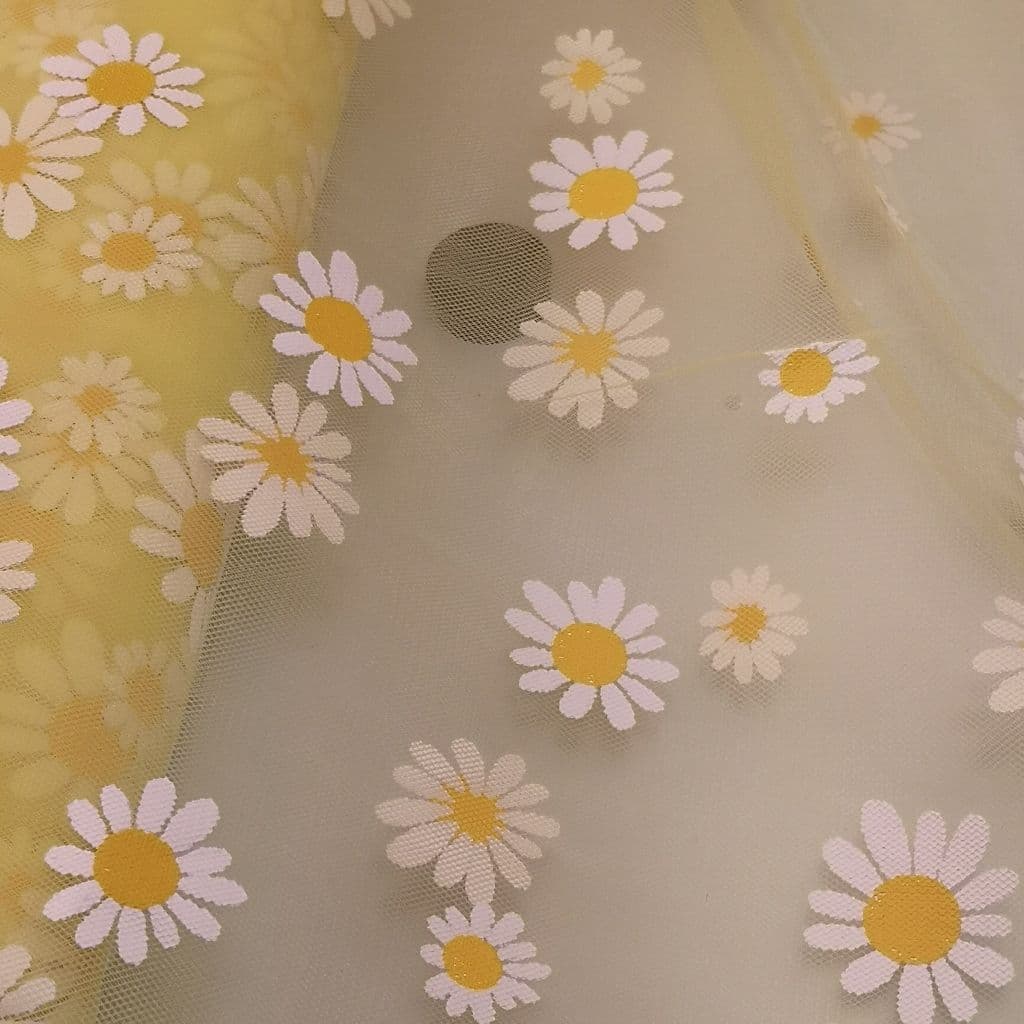 Light Yellow Daisy Soft Tulle