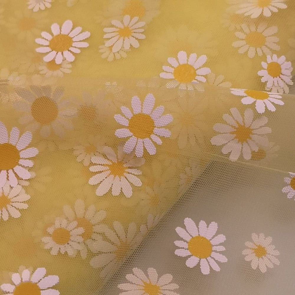 Light Yellow Daisy Soft Tulle