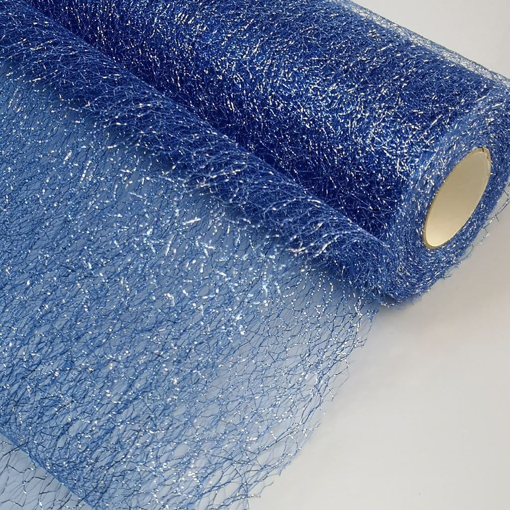 Royal Blue Spider Metallic Tulle UK