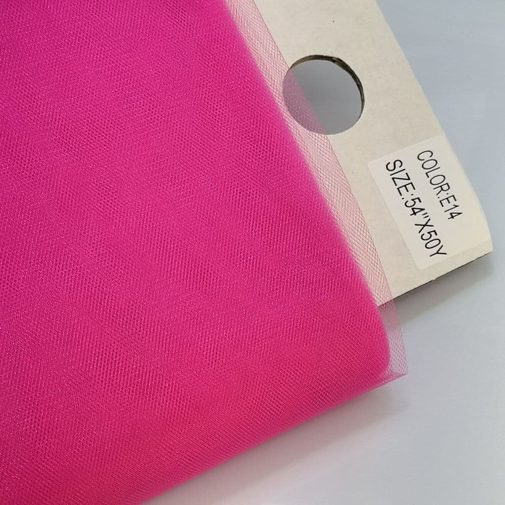 Shimmer Shocking Pink 54" Sparkling Shining Tulle