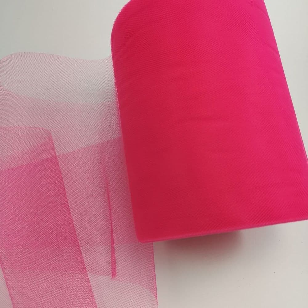 Bright Pink Shocking Pink Tulle Roll Soft Tulle UK