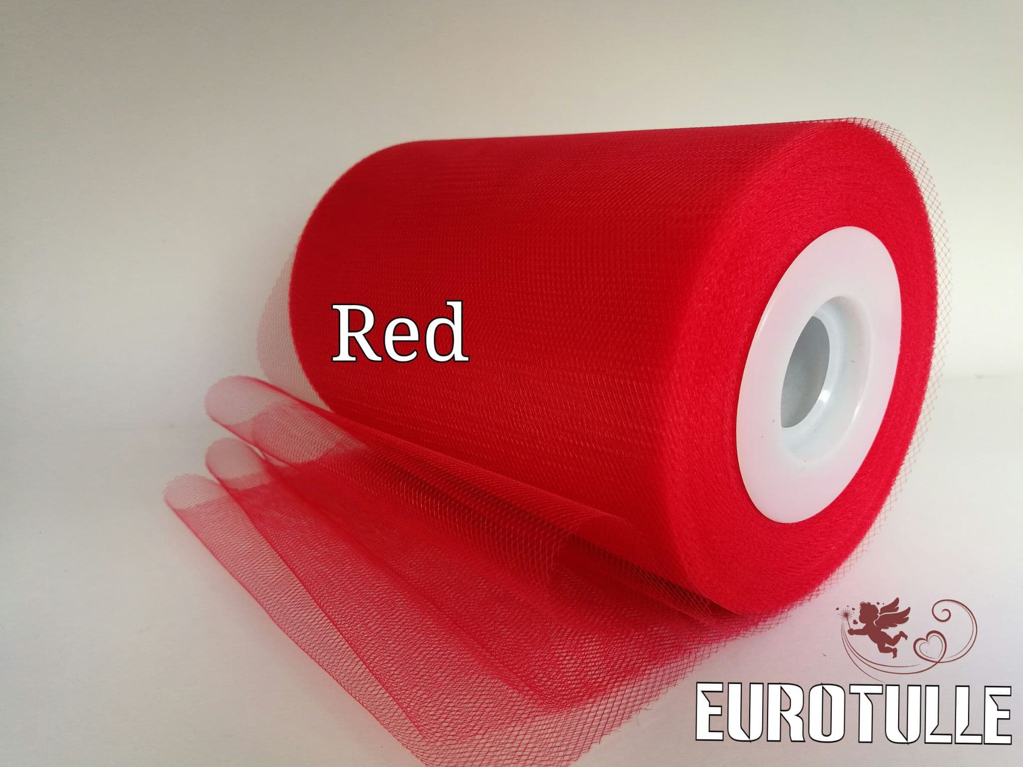 Bright Red Soft Tulle Fabric UK