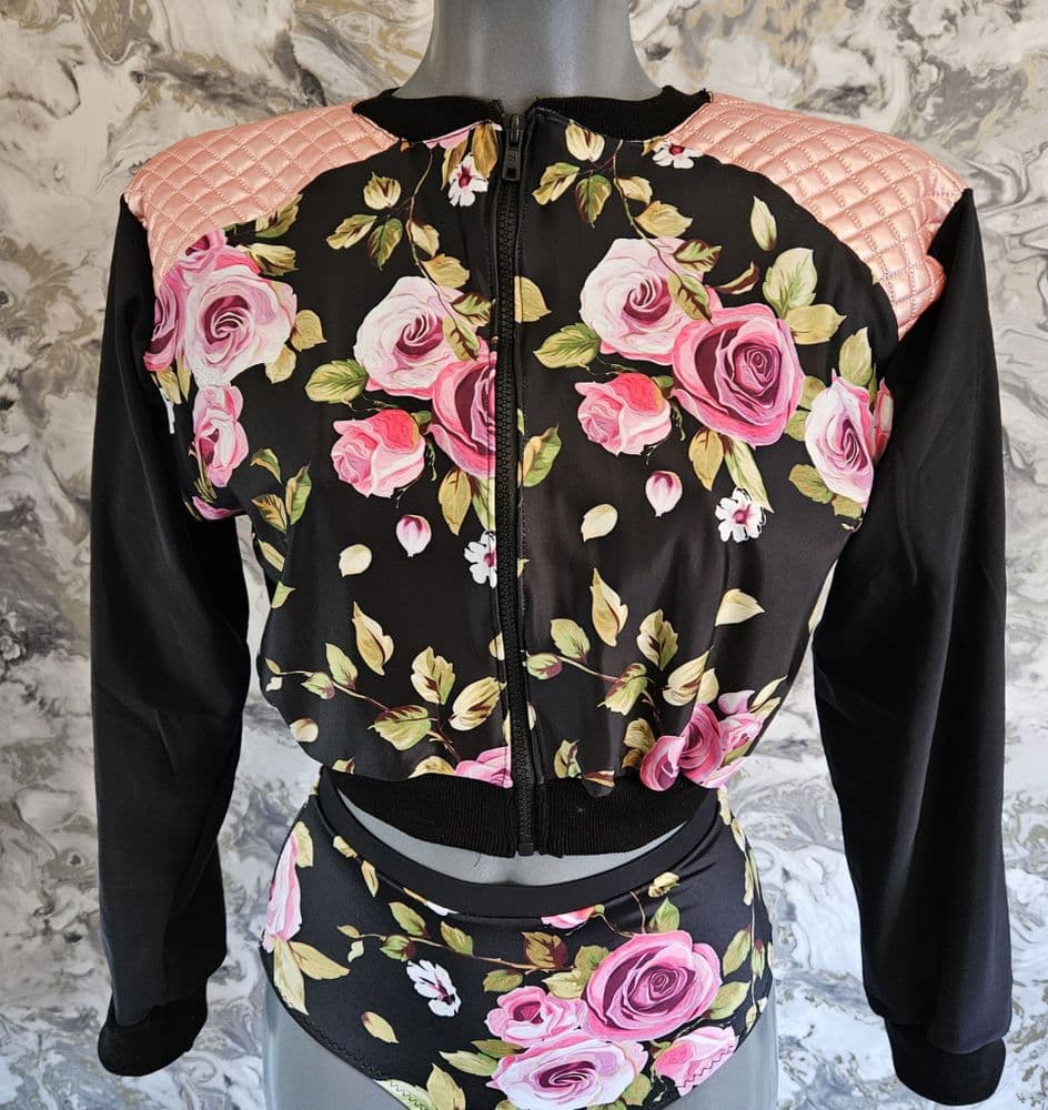 MIDNIGHT ROSE Cropped Jacket