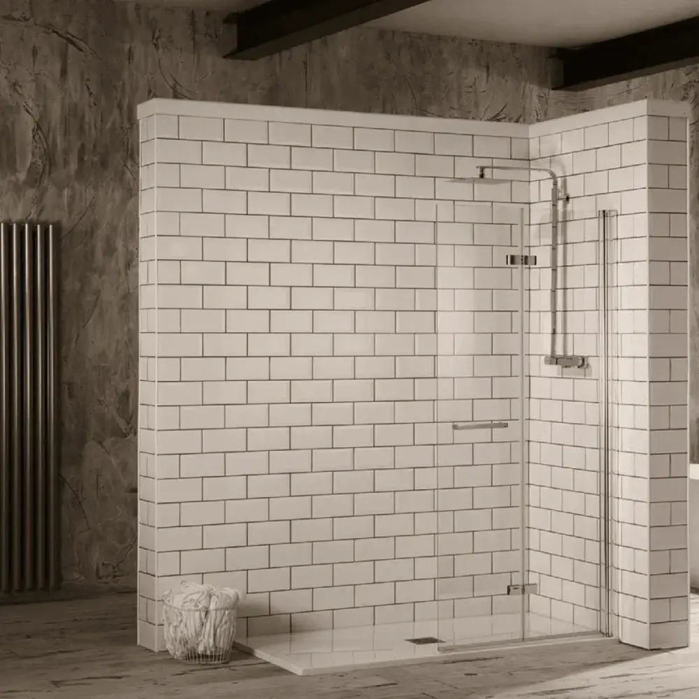 Subway Tile Walk In Shower Chic Walkin Shower With Beige Subway Tiled